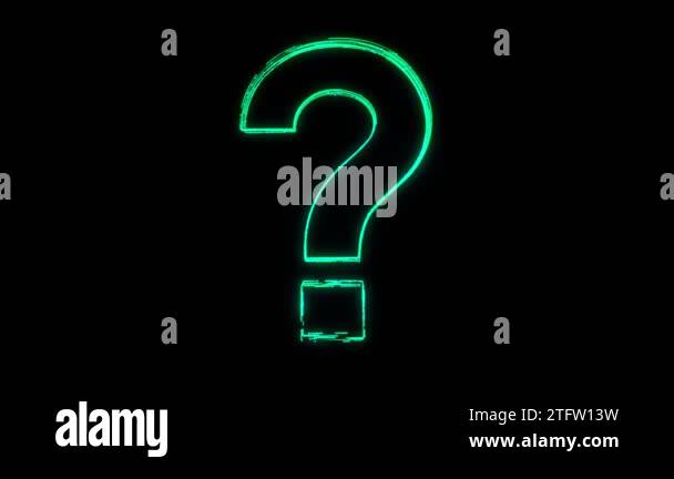 Question Mark Animated Icon appearing with Lines on black. Questions ...