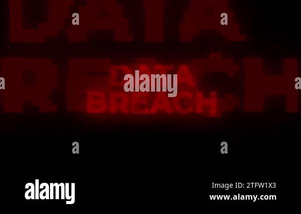 Data Breach Red Warning Error Alert Computer Virus Alert Hacking Message Glitch Computer Virus