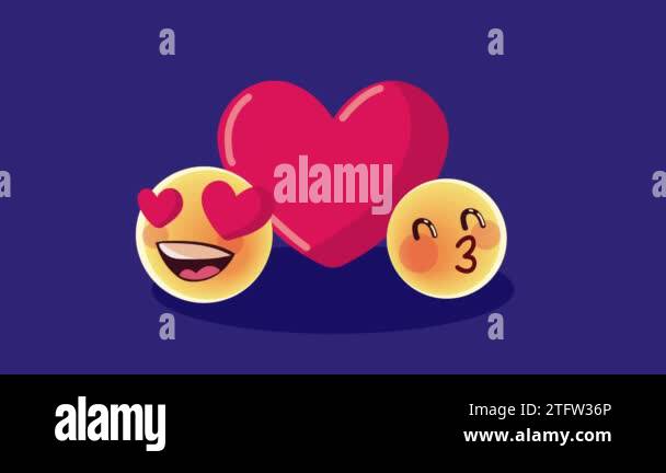 two emoticons characters animation Stock Video Footage - Alamy