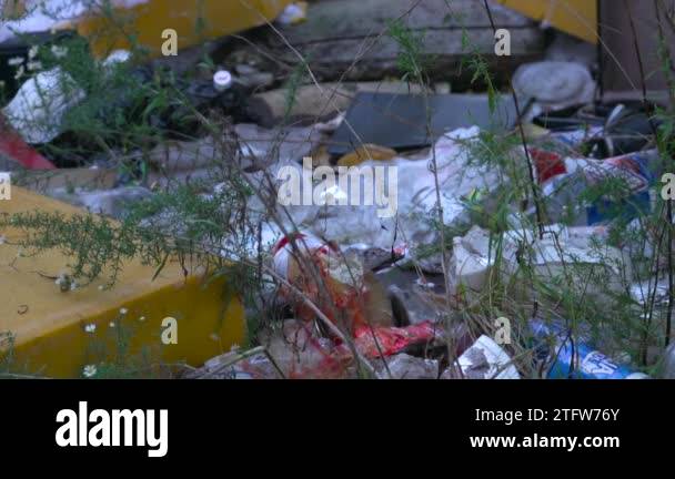 Large amount of plastic waste and household waste that is difficult to ...