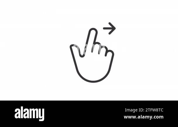 Animated Move To Right Linear Icon Swipe And Slide Smartphone Interaction Touchscreen Control