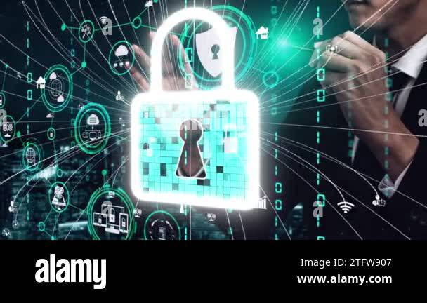 Cyber security encryption technology to protect data privacy conceptual ...