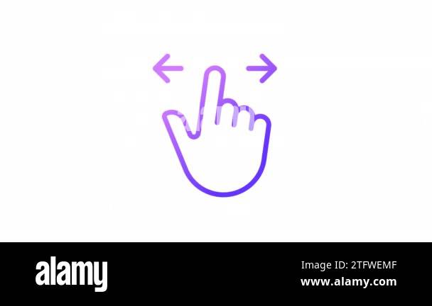 Animated left right gradient icon. Scrolling horizontally. Touchscreen control gesture. Seamless ...