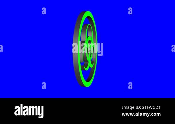 Rotating volumetric biohazard icon on chroma key. Seamless looping ...