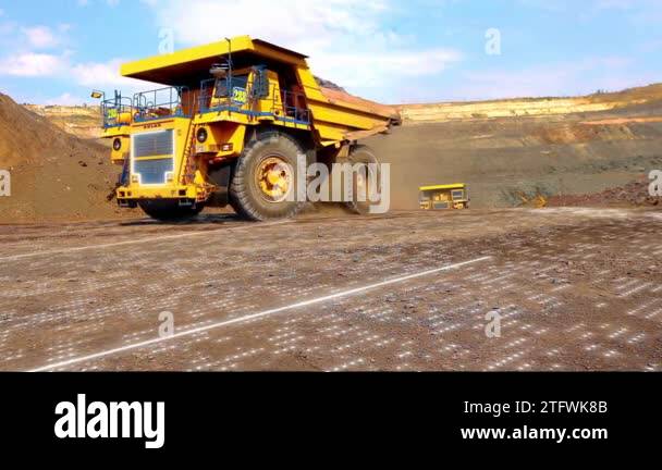 Visualization of the temporary coal mining industry. The modern quarry ...