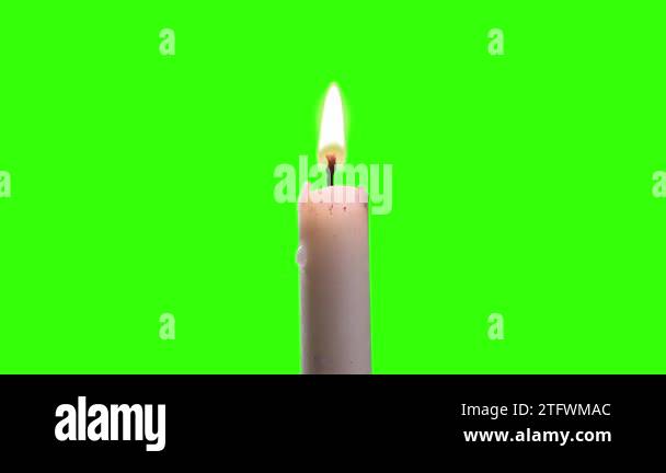 Candle Against a Green Background. Close-Up. You can replace green ...