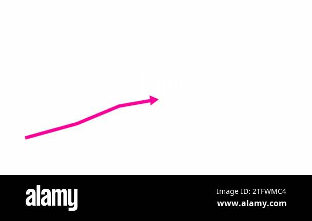 Animated pink arrow. Growth chart of economy. Vector illustration ...