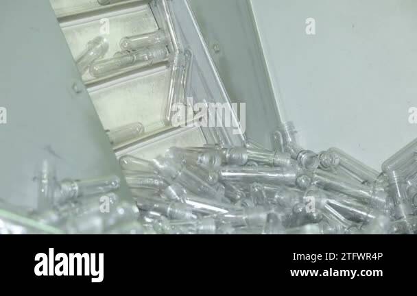 Production of plastic bottles.Automatic system. The production of ...