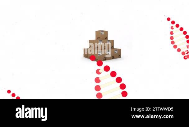 Animation of multiple cardboard boxes moving on white background ...