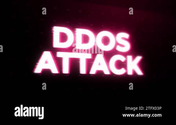 Ddos Attack Warning Alert Error Message Flashing On Screen Computer System Crash Concept Of