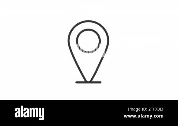 Animated location pin linear icon. Travel destination point. Map marker ...