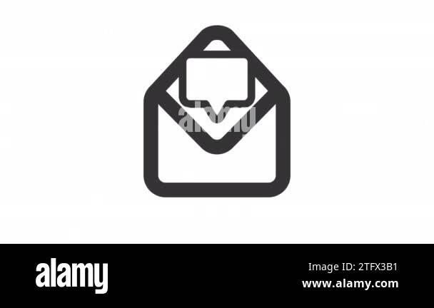 Animated read message line ui icon. Communication app. Seamless loop HD video with alpha channel ...