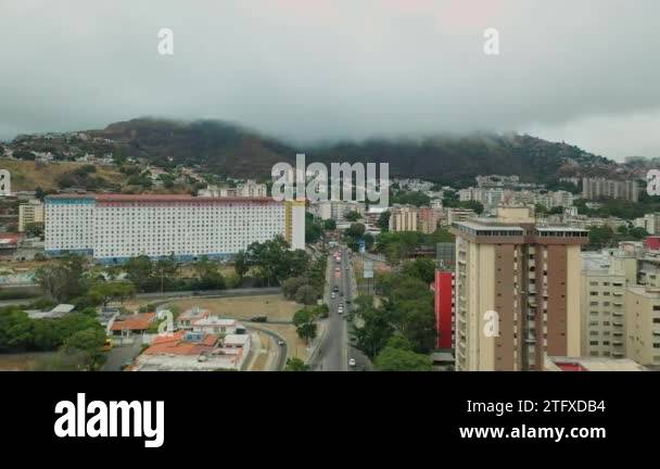 CARACAS, VENEZUELA - Aerial photograph of Francisco Fajardo highway ...