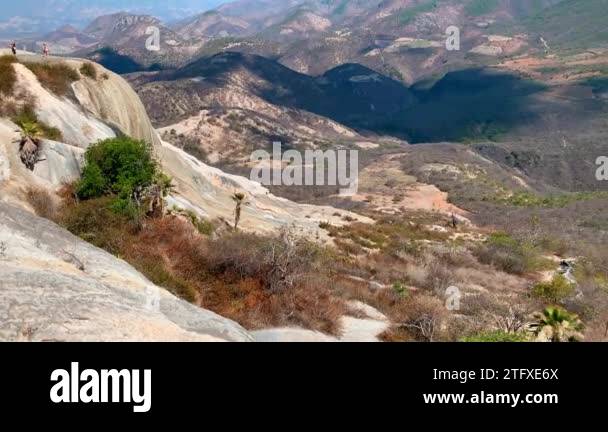 Natural Calcium Rock Formations Waterfall in Hierve El Agua, Oaxaca ...
