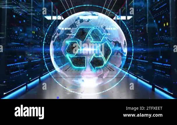 Recycle Icon Moving Through Rack Servers in Data Center. Concept of ... Recycle Icon Moving Through Rack Servers in Data Center. Concept of ...