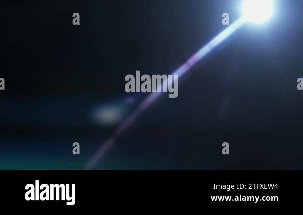 Real lens flare. Sun motion effect. Moving light circle and beams on ...