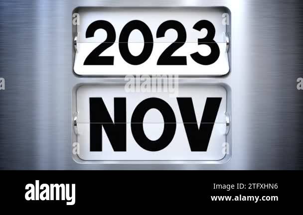 Modern flip calendar turning through years - from 2021 to 2031, and ...