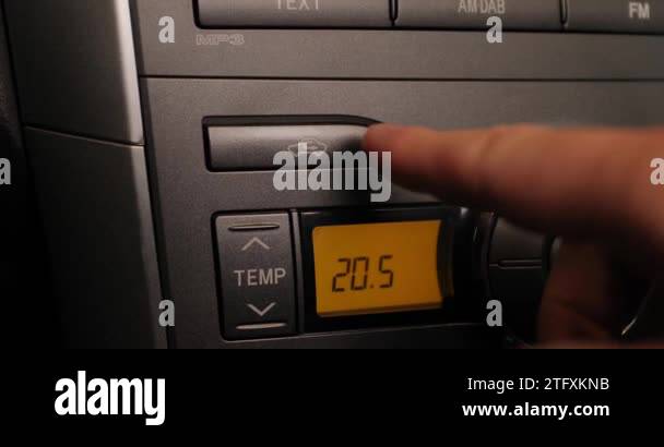 Turning on internal recirculation on a car AC system Stock Video ...