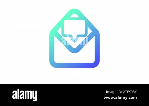 Animated message gradient ui icon. Text messaging service. Communication. Seamless loop HD video ...