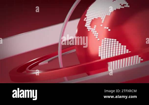 3D World News Background Loop, digital world breaking news Studio ...