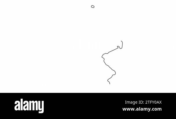 Borders drawing outline map of Germany, geographic borders of the ...