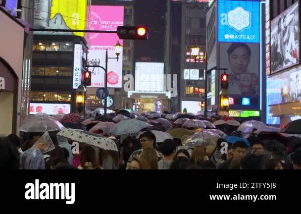 Osaka, Japan-14 April, 2019: Slowmotion of tourist people walking under ...