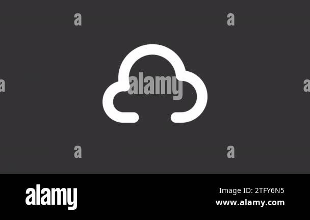 Animated upload white line ui icon. Data storage in cloud. Seamless loop HD video with alpha ...