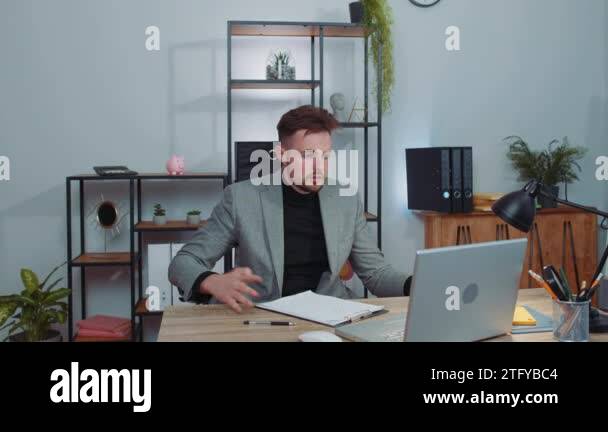 Conflict, quarrel, negotiation. Angry businessman ceo in formal wear ...