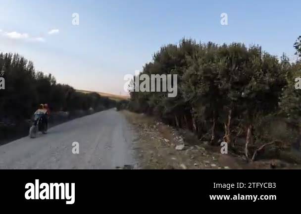 Road trip in the Peruvian Andes. High altitude mountains trip by car ...