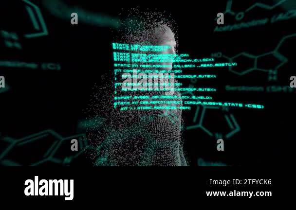Animation of human model and scientific data processing on black ...