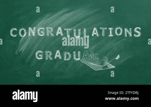 Congratulations graduates. Animated chalkboard illustration Stock Video ...
