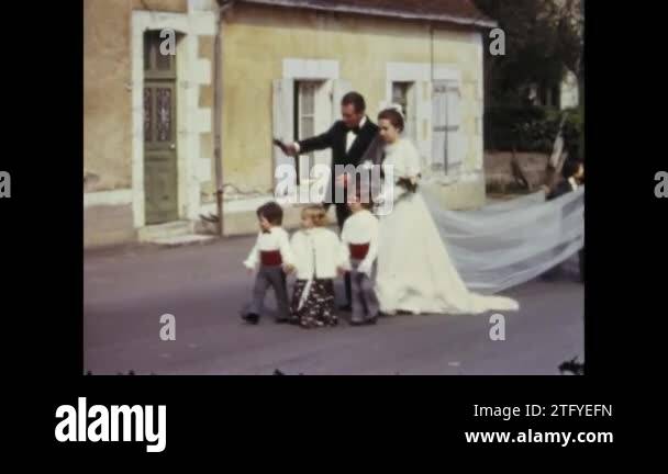Paris, France may 1969: Old wedding scene memories in 60s Stock Video ...