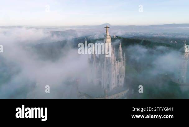 The top-view of the big statue of the Sacred Heart in the Temple of ...