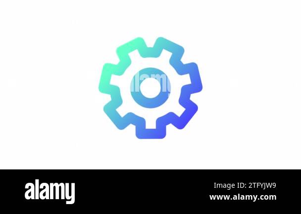 Animated gear gradient ui icon. Device configuration. Developer mode. Seamless loop HD video ...