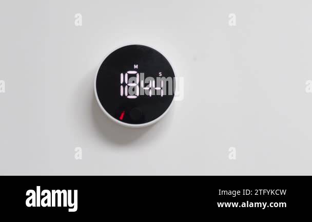 Wall mounted electronic black white clock with minimalistic design ...