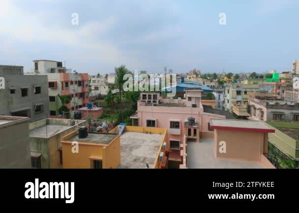 Skyline view of Kolkata city. Landscape view from a high rise building ...