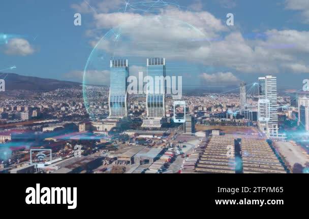 Smart city IOT internet of thing ICT digital technology futuristic ...