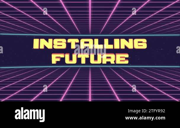 Installing Future Title Animated Retro Futuristic 80s 90s Style ...
