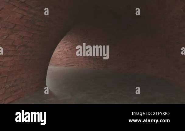 Dark 3d tunnel seamless looping. 4K animation of underground tunnel ...