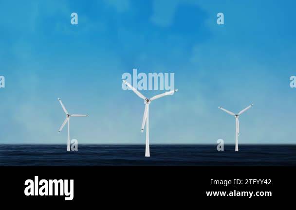 Wind turbine farm, windmill farm propellers rotating in wind Loop ...