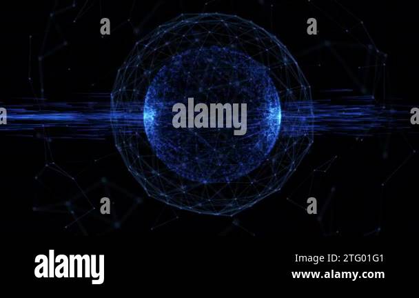 Particles abstract technology intersections center world plexus globe sequence, Partlcies and ...