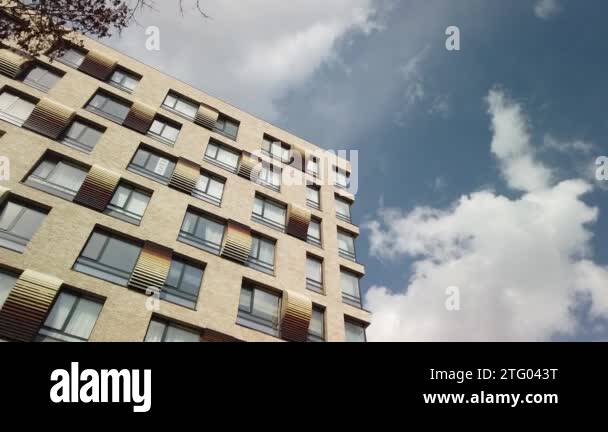 Exterior of a high-rise multi-story apartment building - facade ...