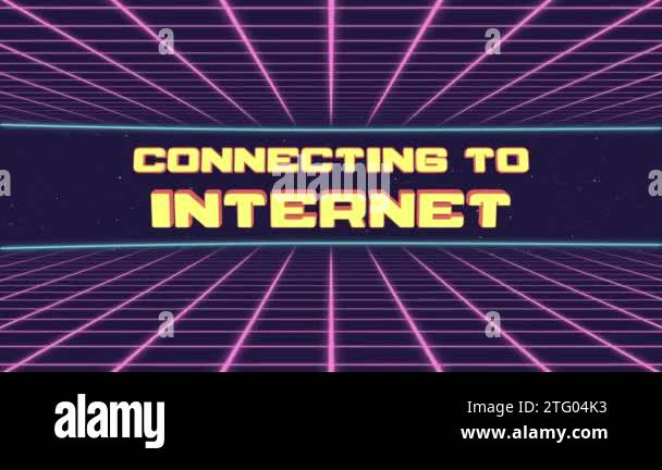 Connecting to Internet Title Animated Retro Futuristic 80s 90s Style ...