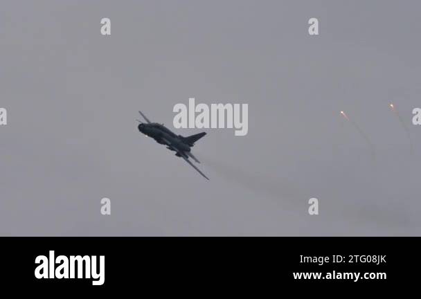 Sukhoi Su-22 Fitter fighter bomber plane of Polish Air Force developed ...