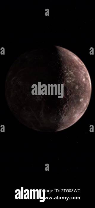 Titania moon, natural satellite of Uranus planet. Loop. 4K Vertical ...