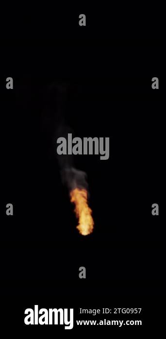 3D rendering visual effect generate fire flame and smoke movement on ...