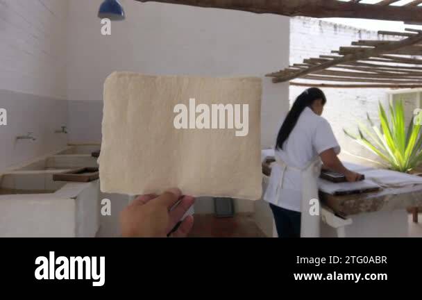 Colombia, Barichara - Paper factory workshop for homemade production of ...