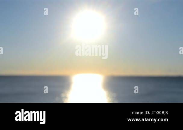 Blurred background. Sun shining in sky. Sunrise dawning sundown. Sunny ...