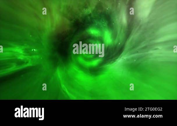 Abstract loop glow green Cloud Storm Tunnel Travel Animation. 4K 3D ...