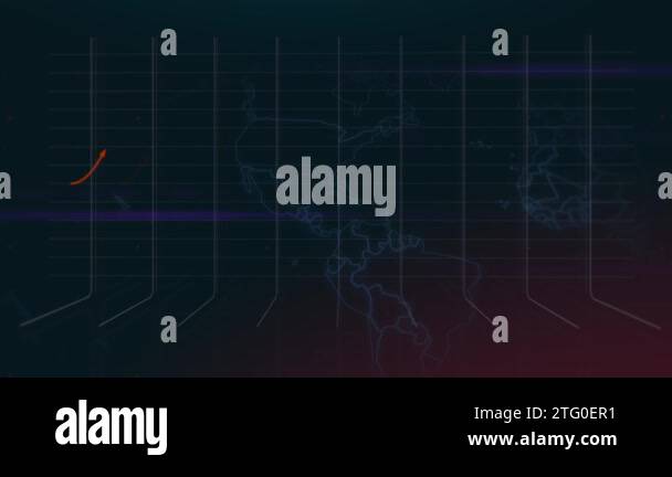3D Descending Vector Animation Red 2D Bar Chart With Down Arrow, Ultra ...